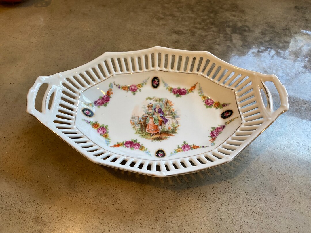 Vintage Porcelain Reticulated/lattice Decorative Bowl Made in Germany ...