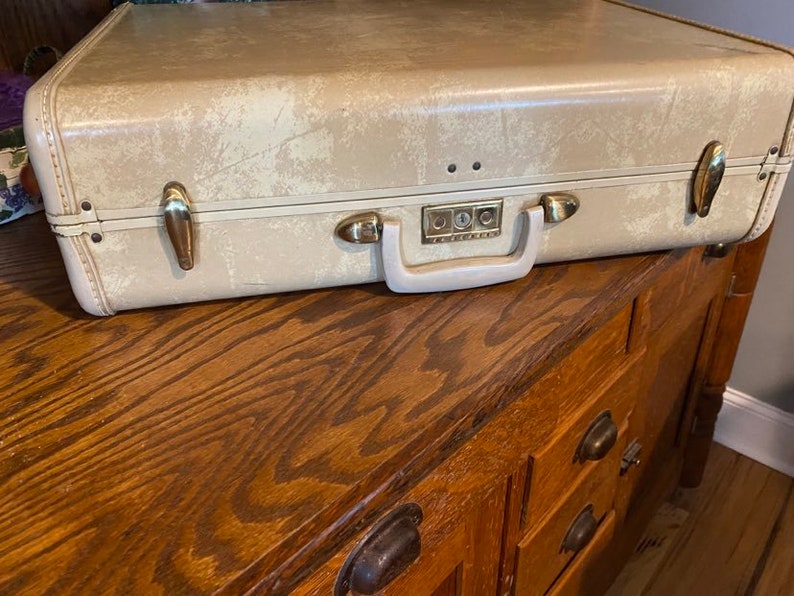 Vintage Samsonite Streamlite Beige Marble Hard Shell Suitcase 21 Inches ...