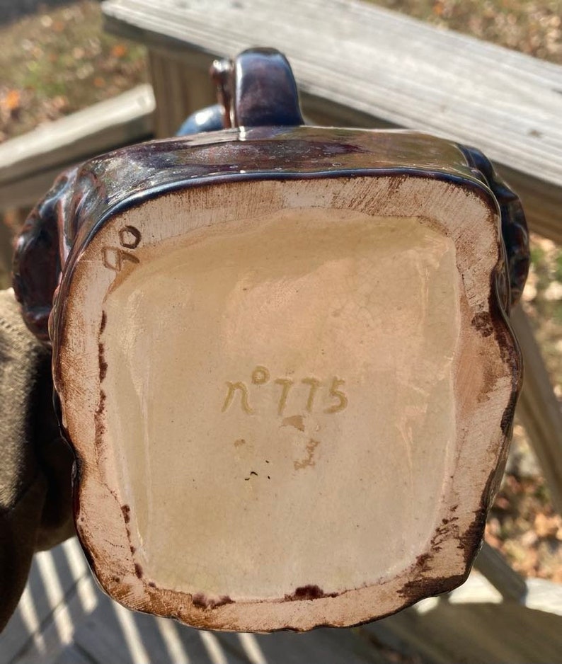 Antique French Majolica Onnaing Toby Jug Pitcher No. 775 Chemin De Fer ...