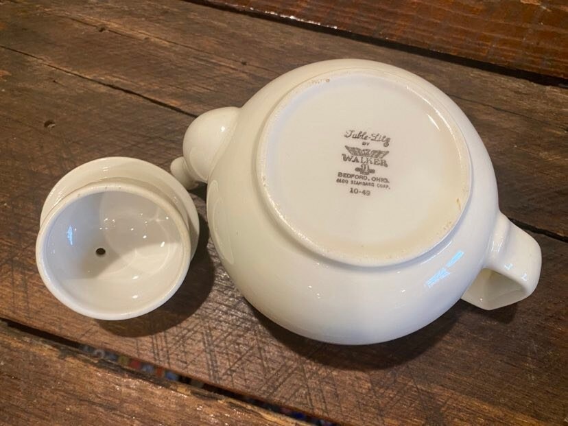 Vintage White Walker Vitrified China Teapot Table Lite - Etsy