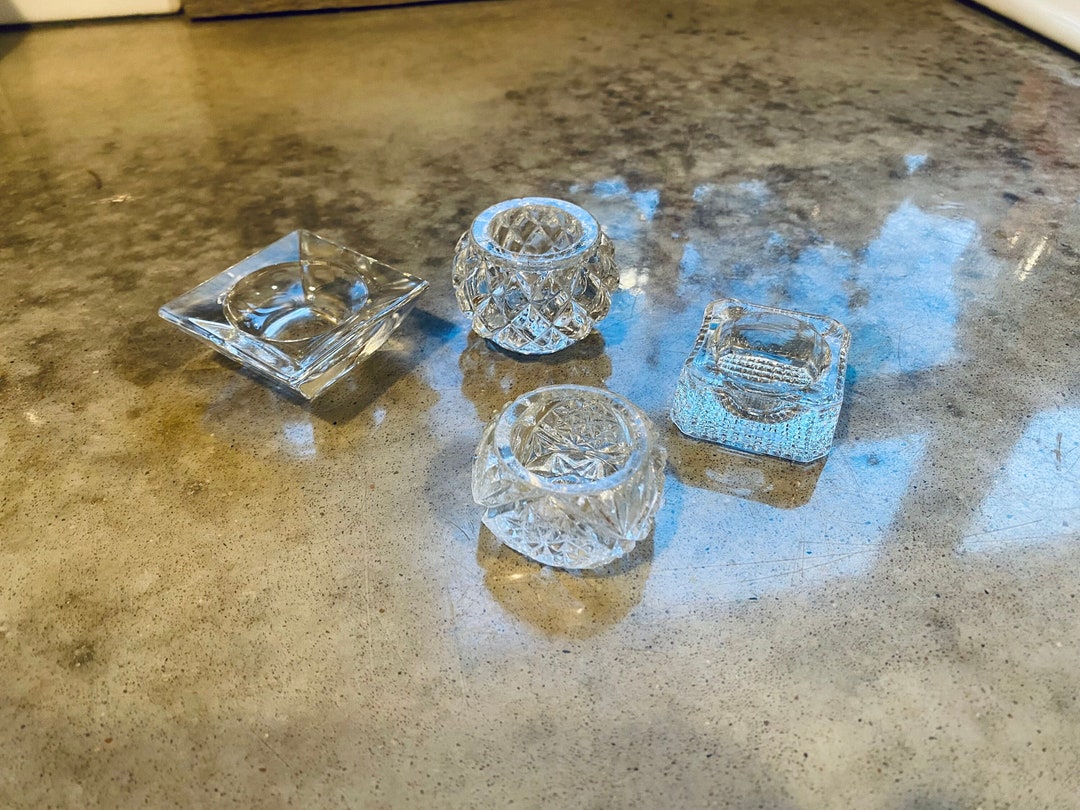 Vintage Clear Glass Cut Glass Salt Cellars - Etsy