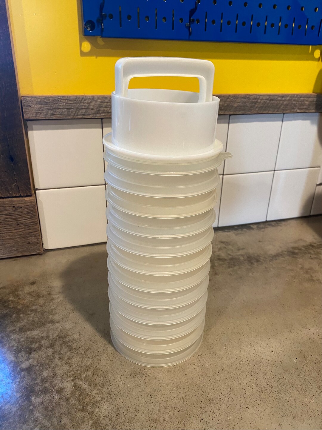 Tupperware Hamburger Press and 11 Storage Containers Freezer ...