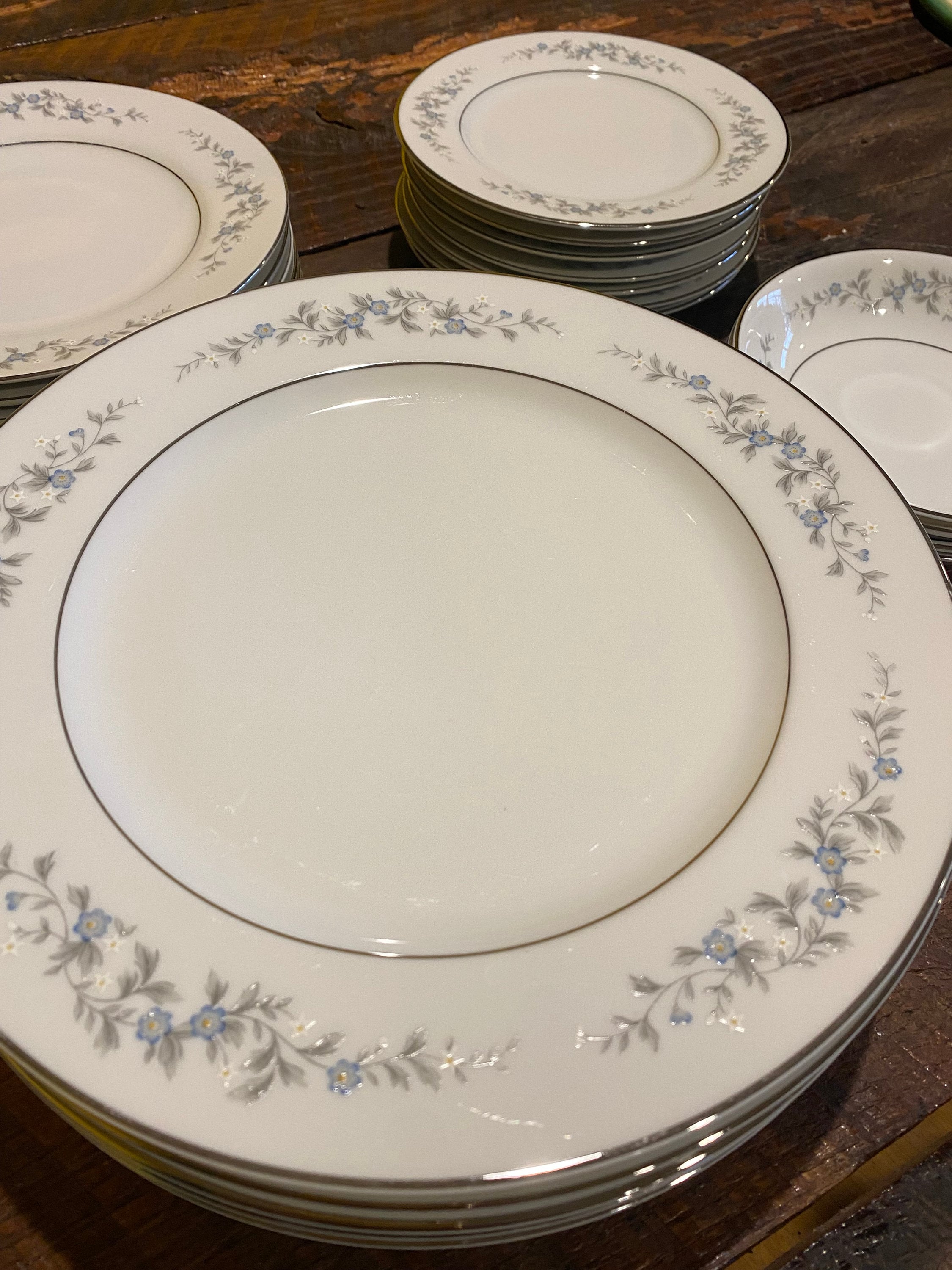 Vintage Japan Forget Me Not China- Dinner Plate, Salad Plate. Bread ...