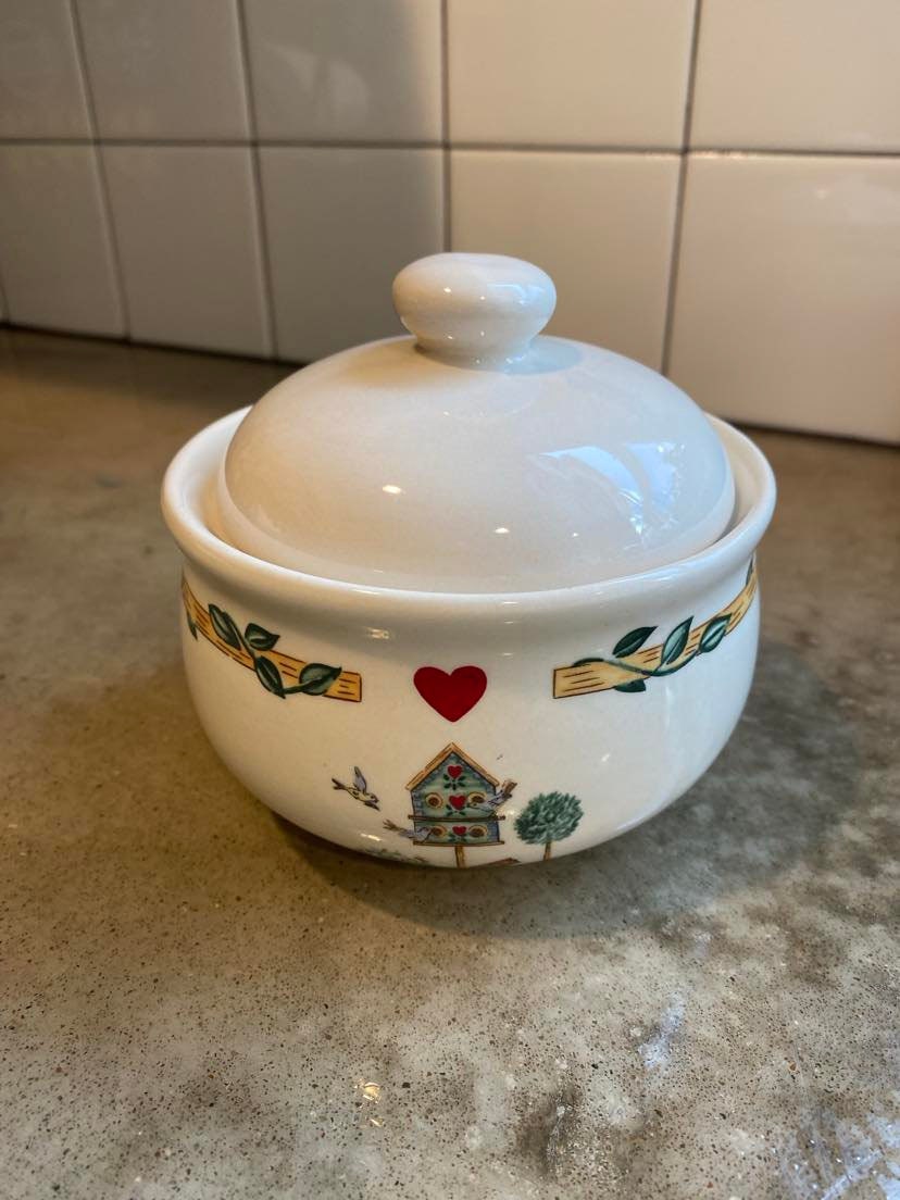 Vintage Thomson Pottery Birdhouse Sugar Bowl - Etsy