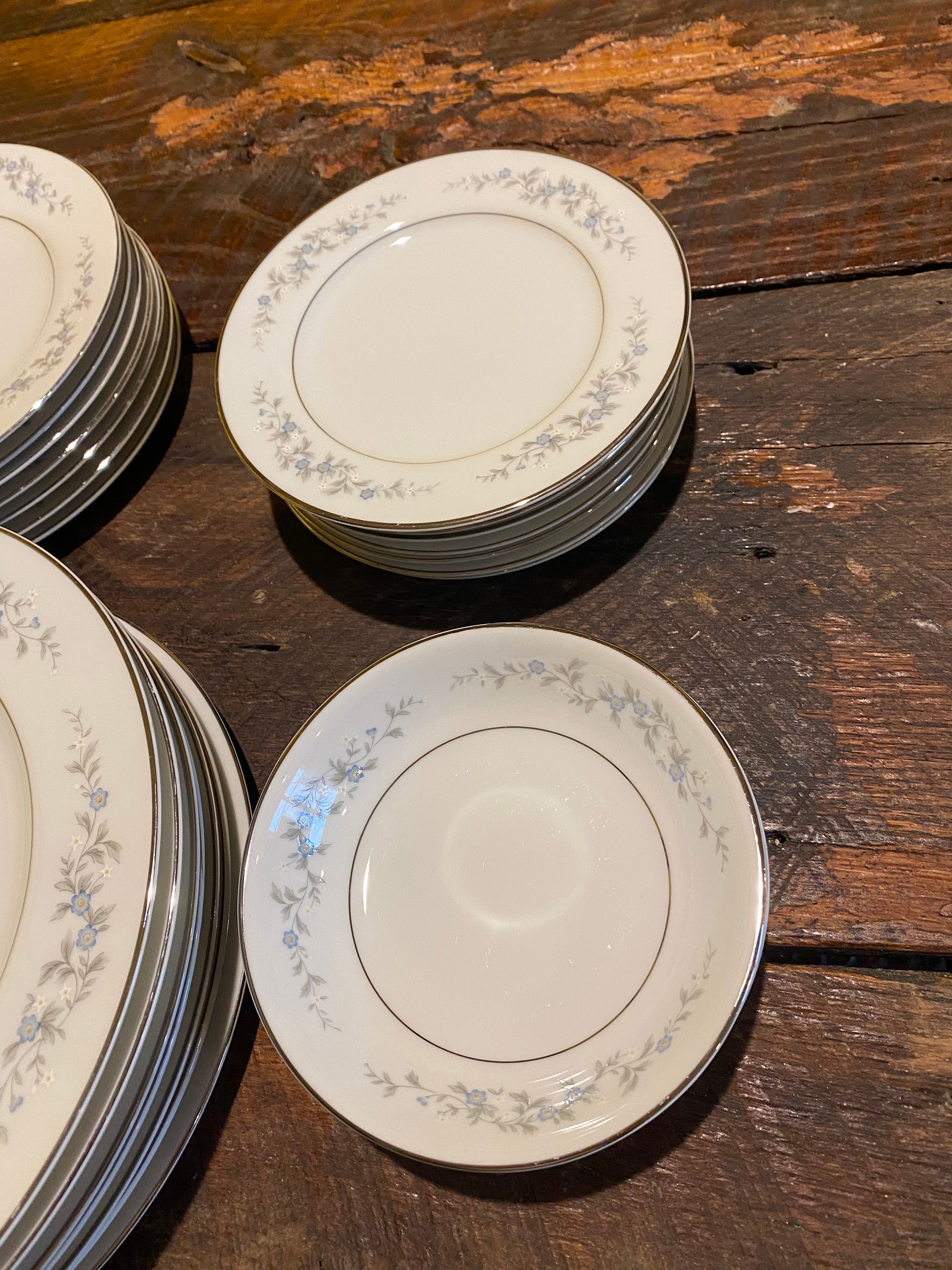 Vintage Japan Forget Me Not China- Dinner Plate, Salad Plate. Bread ...