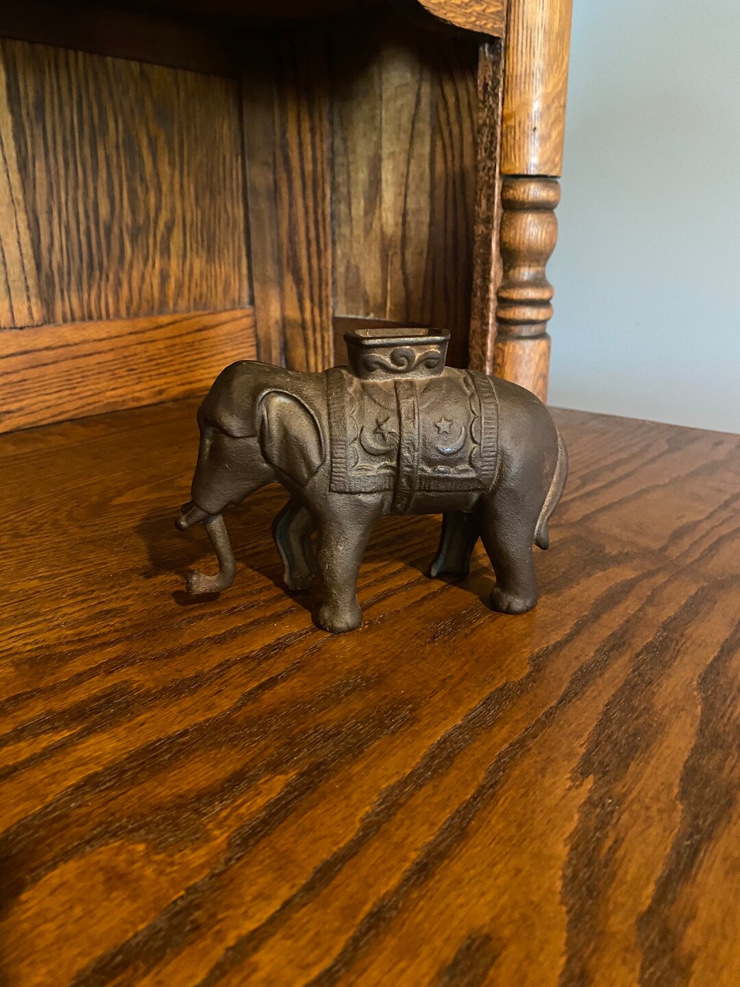 Vintage Cast Iron Elephant Bank - Etsy