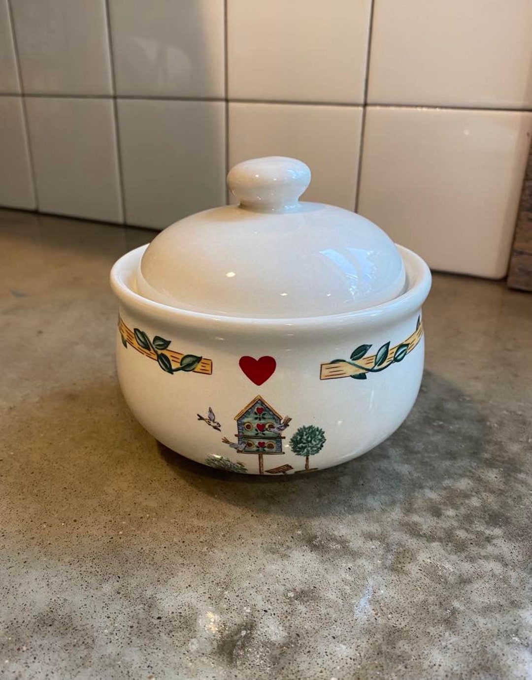 Vintage Thomson Pottery Birdhouse Sugar Bowl - Etsy