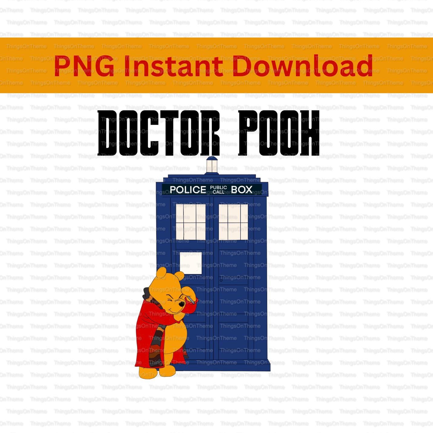 Doctor Pooh PNG Instant Download - Winnie the Pooh Doctor Who Mashup ...