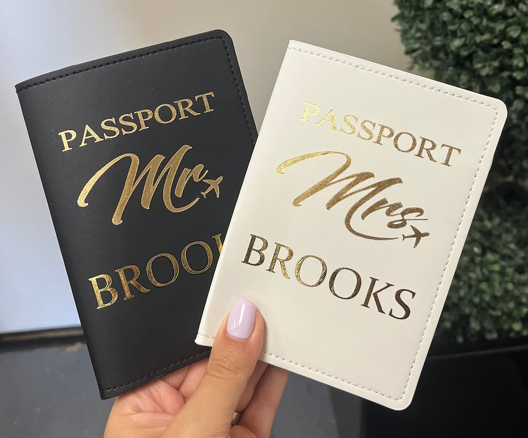 Custom Mr and Mrs Passport Covers, Honeymoon Couple Gifts, Wedding ...