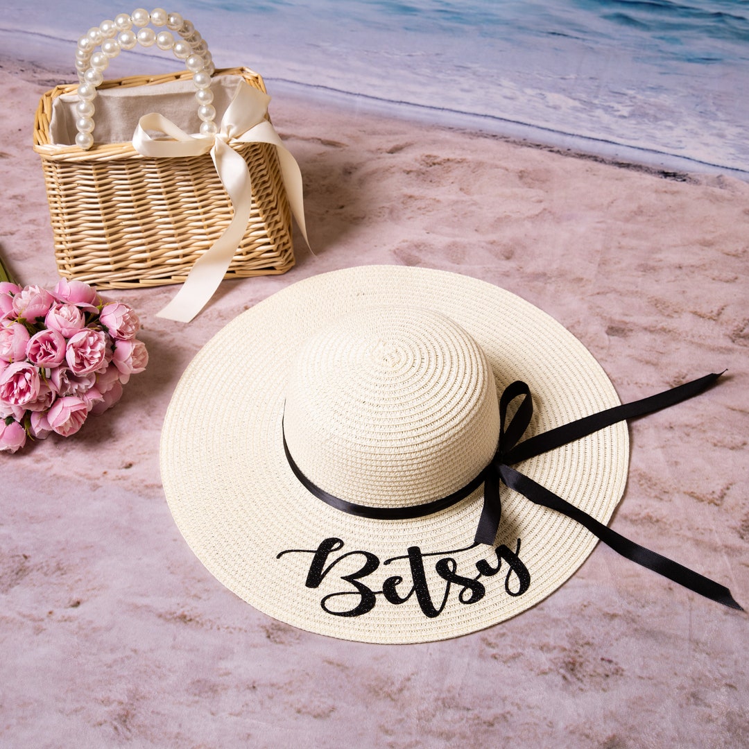 Custom Bachelorette Sun Hats, Beach Floppy Hats, Bride to Be Summer ...