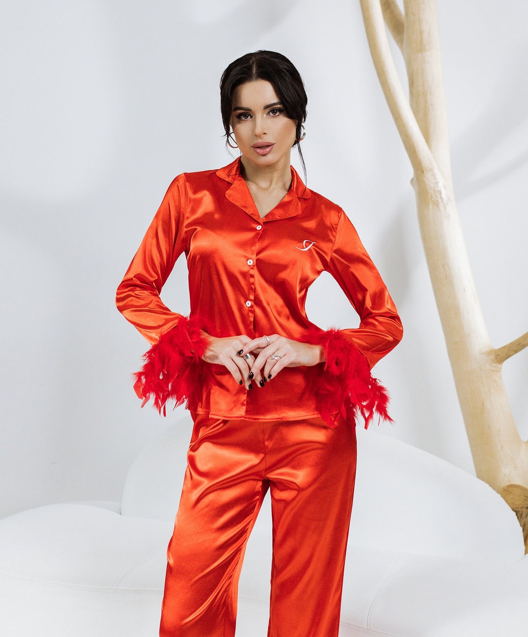 Customized Xmas Satin Pyjamas, Christmas Gift, Christmas Pajamas With ...