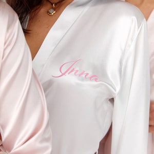 Bride Custom Satin Robe With Feather, Bachelorette Party Robes for ...