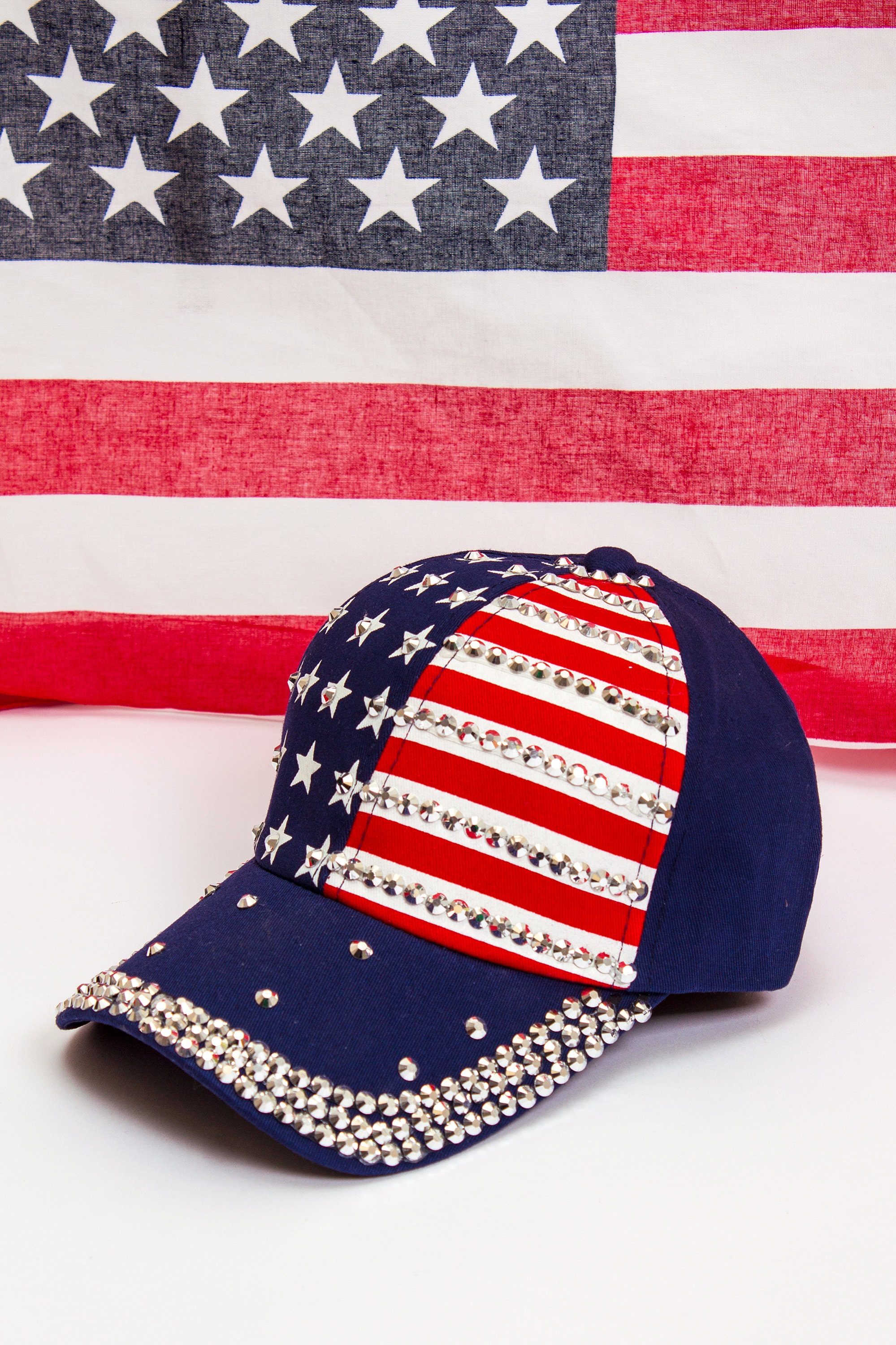 American Flag Baseball Cap Rhinestone USA Trucker Hat for - Etsy