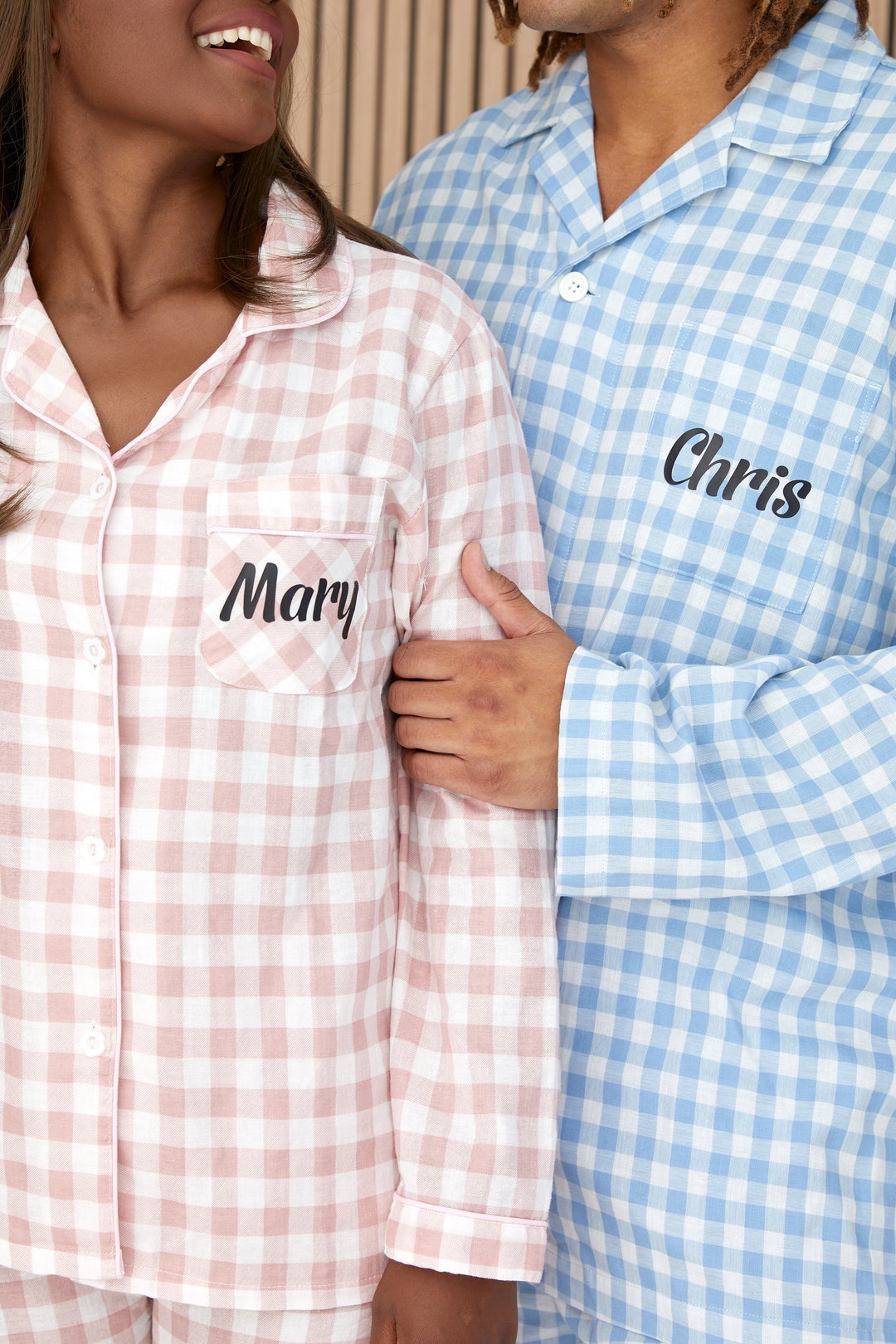 Customized Pj, Matching Pjs, Plaid Pajamas for Couple, Honeymoon Gift ...