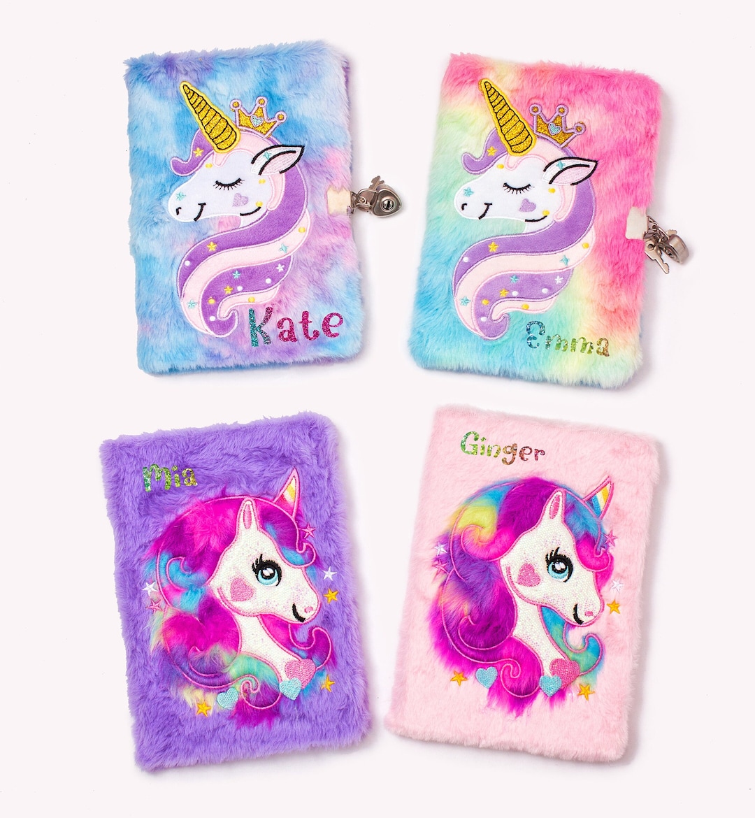Fluffy Unicorn Notebook With Name, Unicorn Journal, Personalized ...