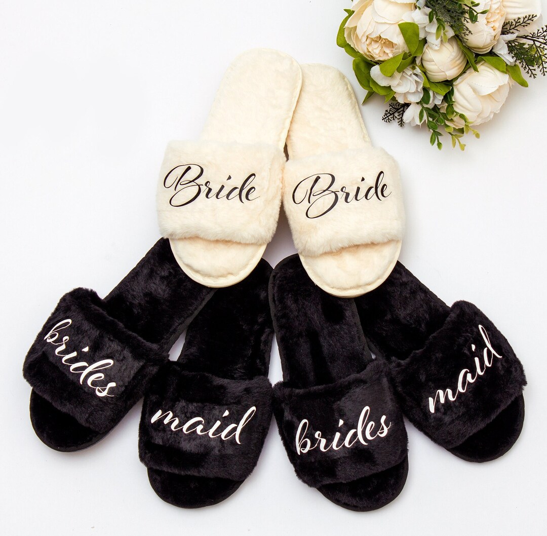 Bachelorette Custom Fluffy Slippers, Party Matching Slippers ...