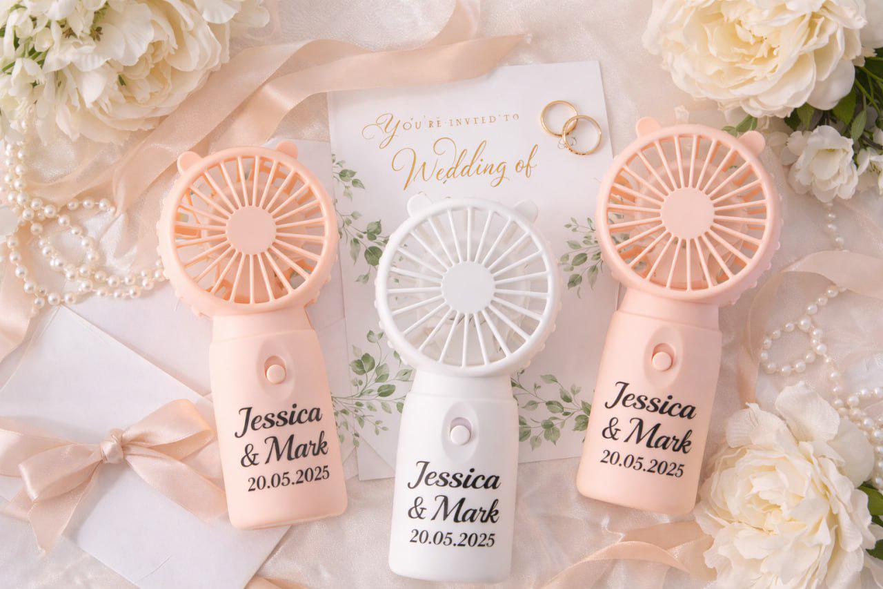 Custom Wedding Mini Fans, Personalized Event Cooling Fans, Bridesmaid ...