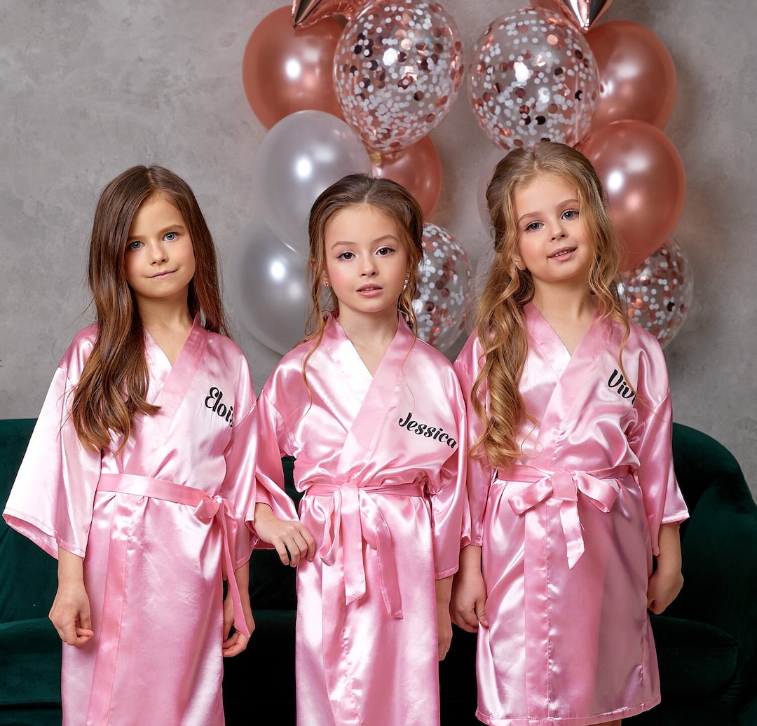 Custom Kids Satin Robes, Spa Kids Party Robes, Personalized Robes ...
