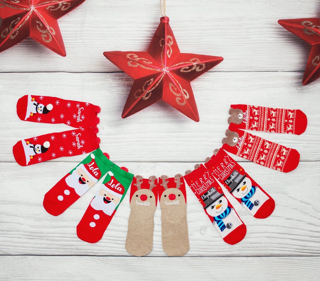 Christmas Socks, Holiday Socks, Personalized Xmas Socks, Funny Xmas ...