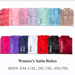 Set of 11 Bachelorette Custom Robes, Bridal Shower Silk Robes, Satin ...