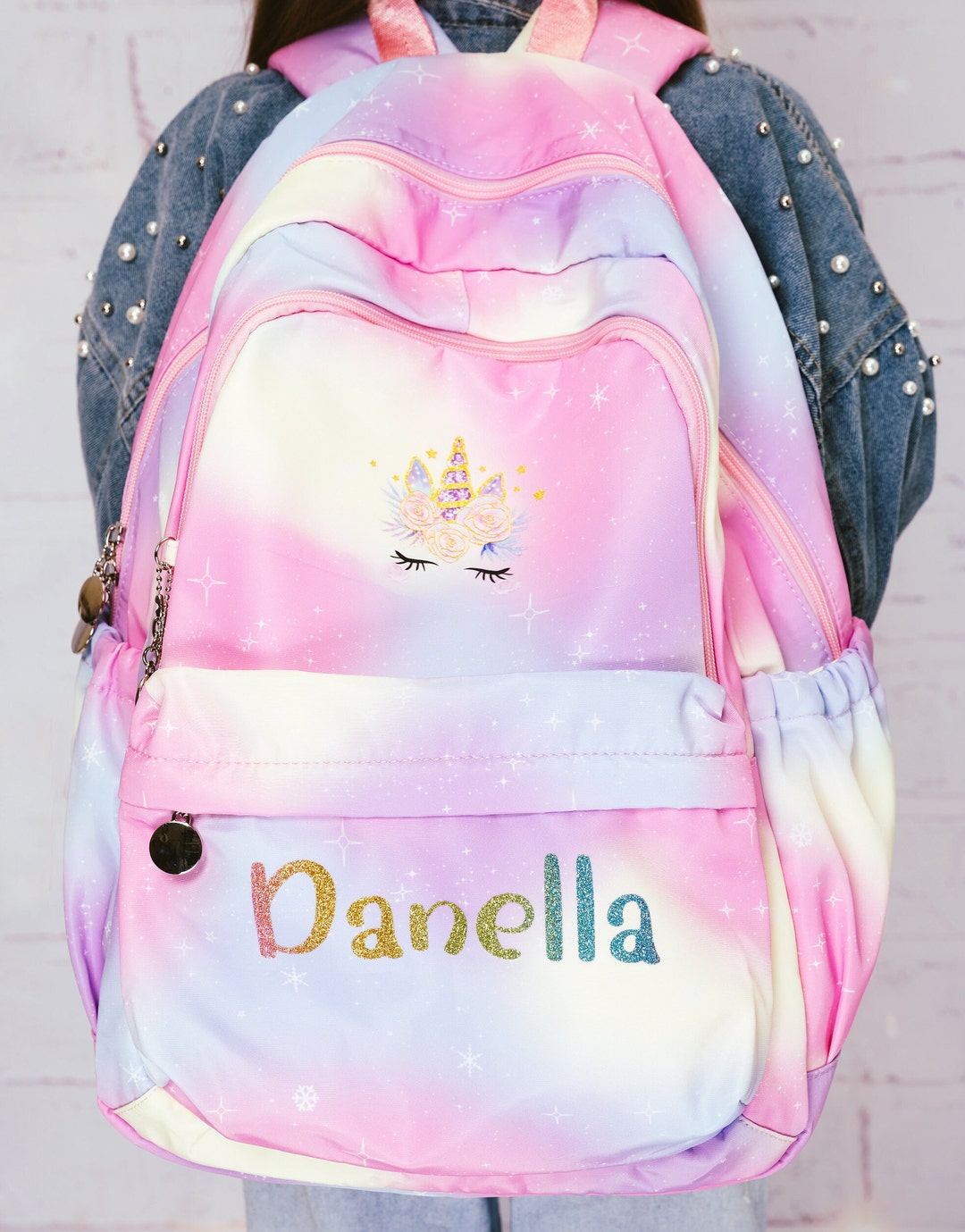 Unicorn Rainbow Large Backpack, Back to School Rainbow Backpack, Custom ...