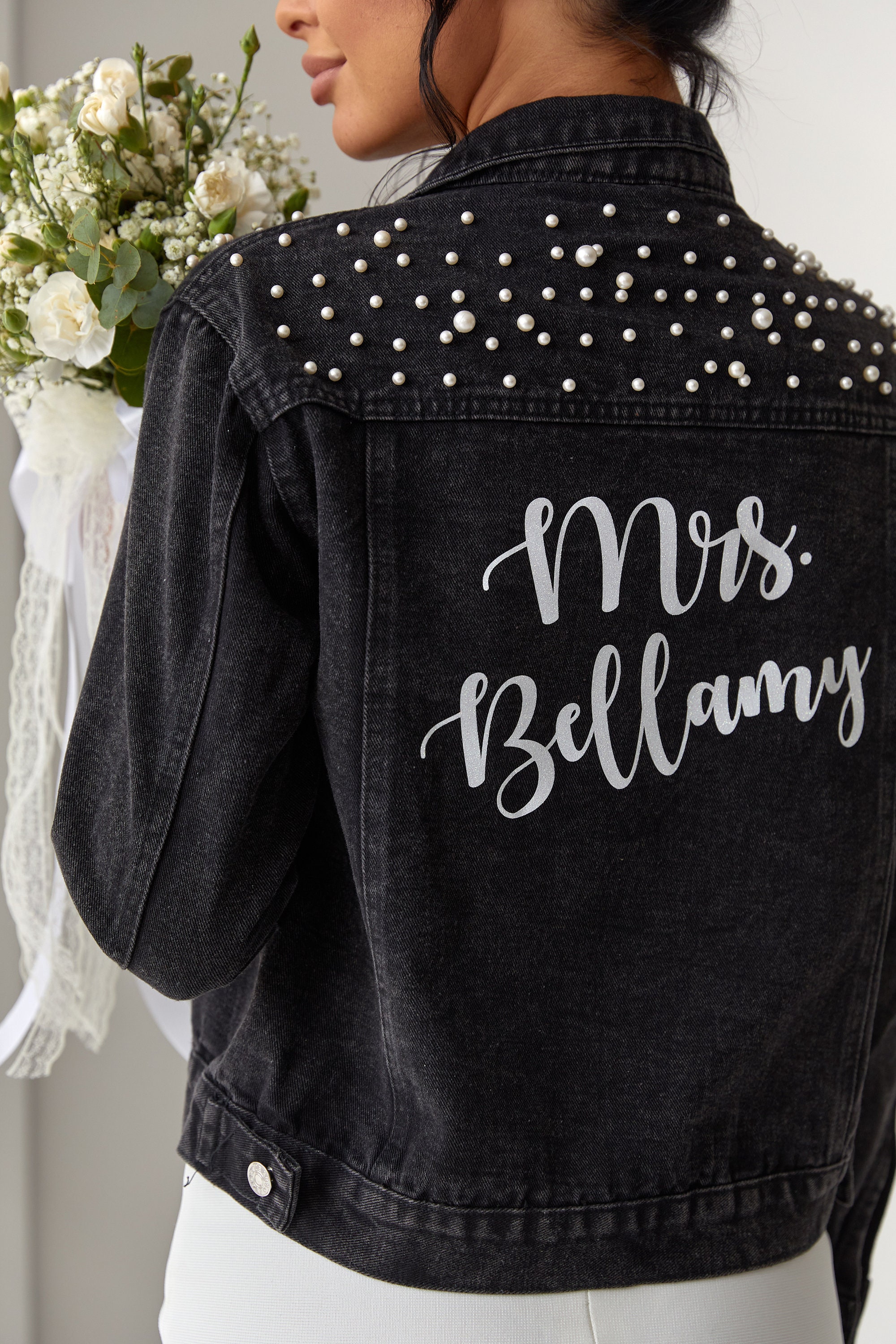 Custom Mrs Bride Jean Jacket, Personalized Denim Jacket, Wedding Denim ...