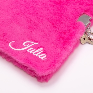 Personalized Fluffy Journal With Lock, Custom Name Fluffy Diary, Gift ...