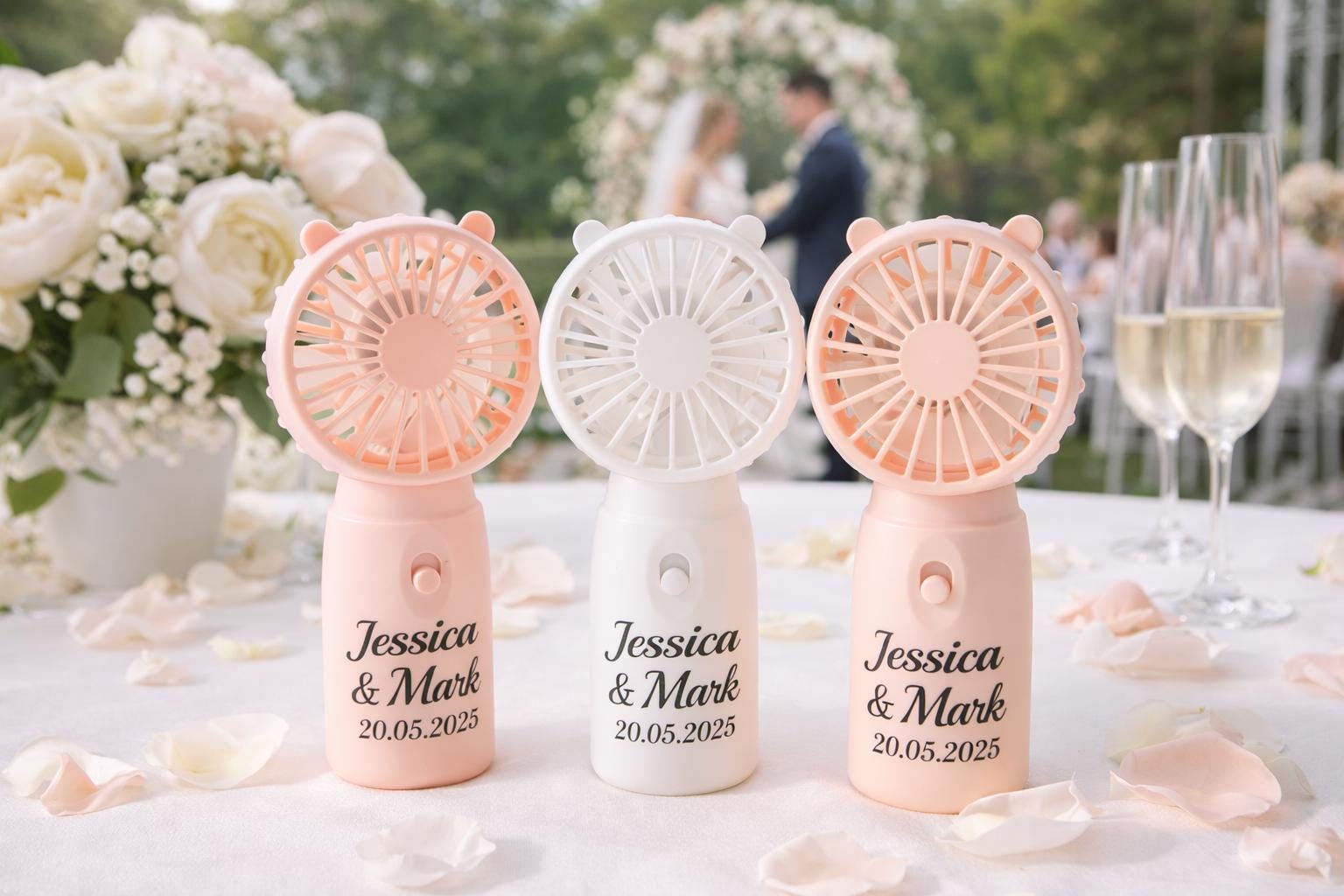 Custom Wedding Hand Fans, Wedding Guest Favors, Summer Ceremony Fans ...