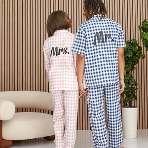 Customized Matching Pjs, Plaid Pajamas for Couple, Honeymoon Gift ...