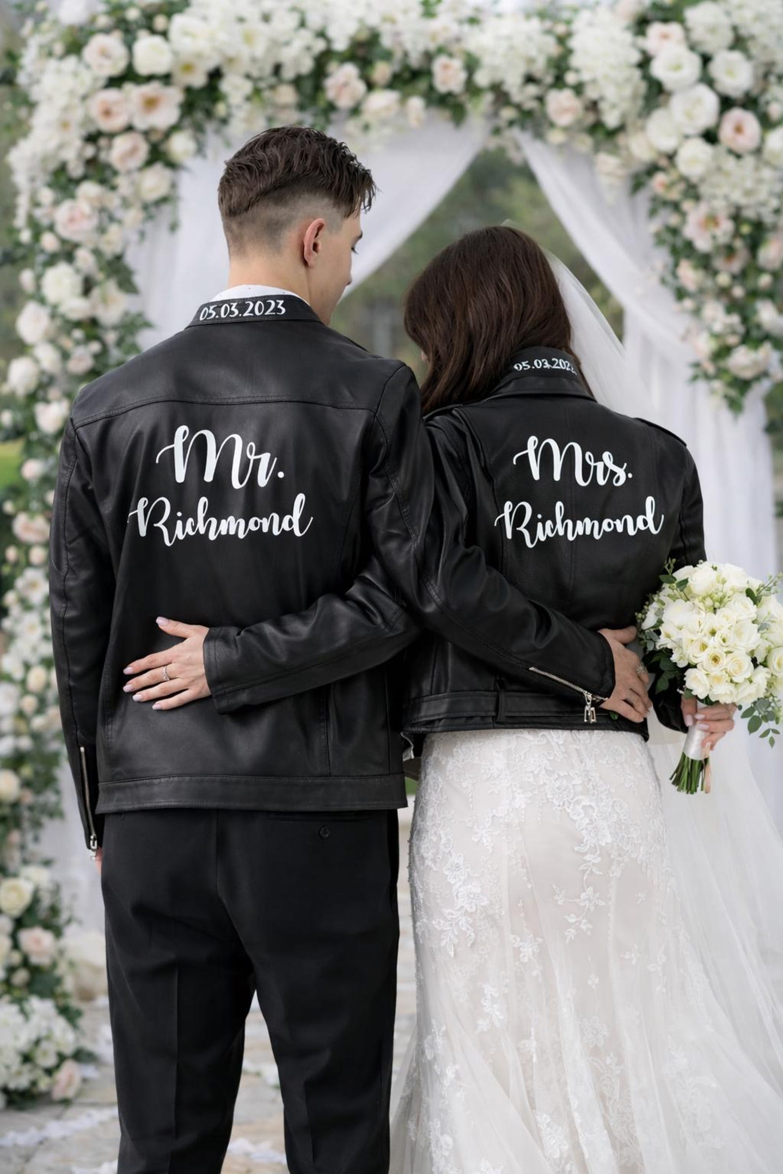 Mr and Mrs Custom Faux Leather Jackets, Groom and Bride Jackets ...