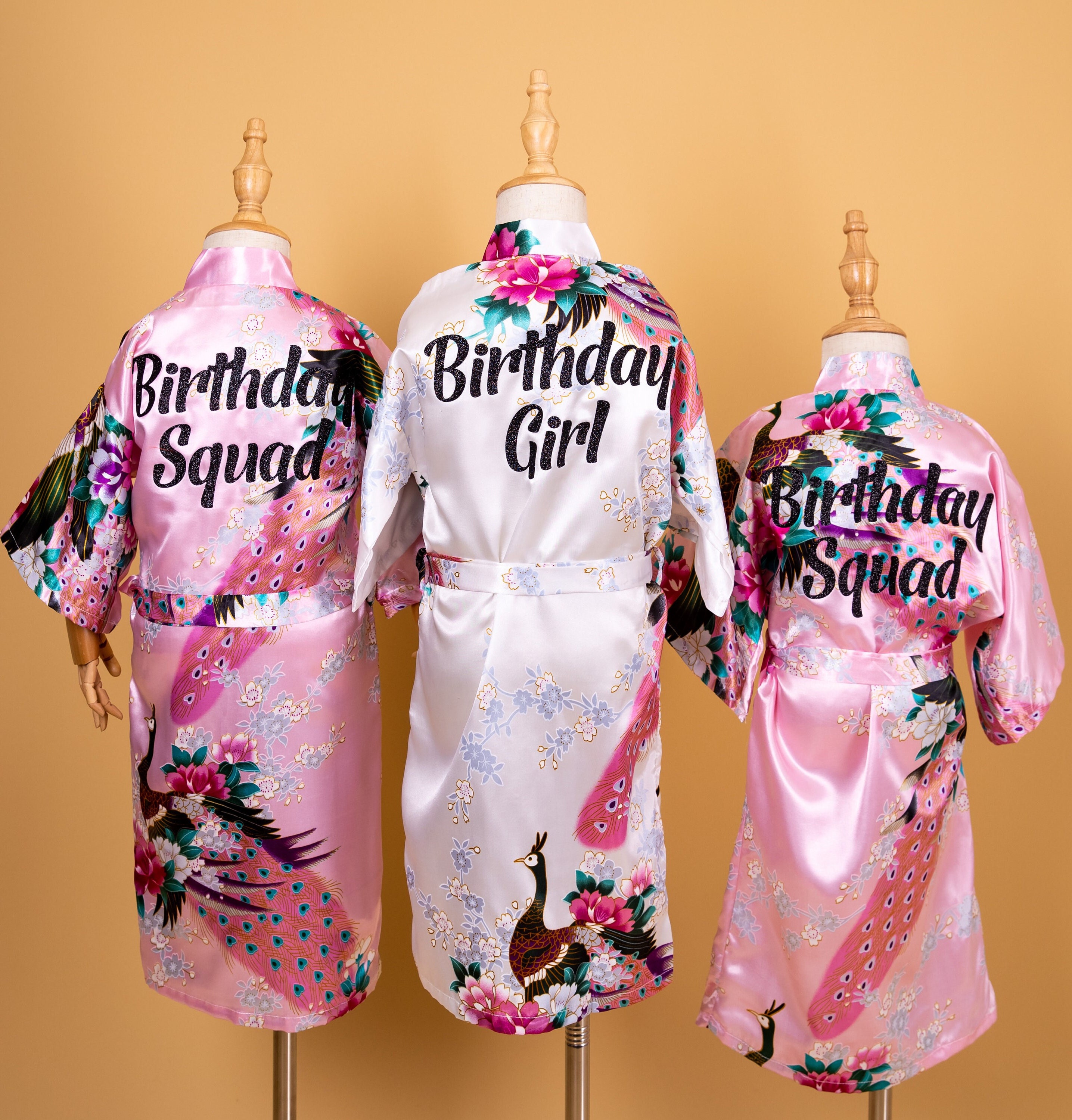 Kids Satin Kimono, Flower Girl Robe, Bridesmaid Custom Robes, Birthday ...