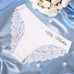 Lace Mrs Bridal Panties, Wedding Bride Underwear, Bachelorette Favors ...