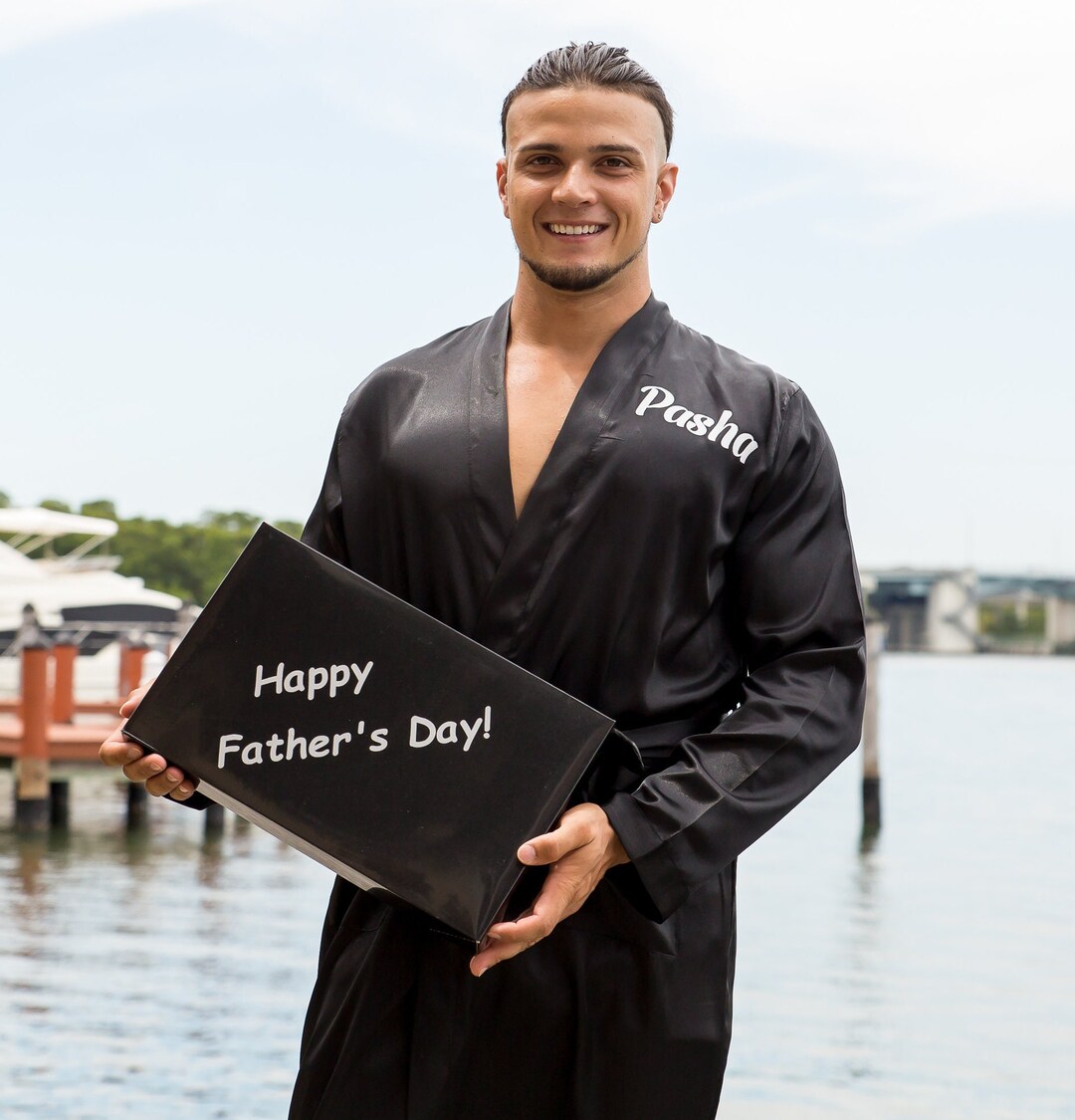 Fathers Day Gift, Mens Customized Robe, Custom Men's Satin Robe, Groom ...