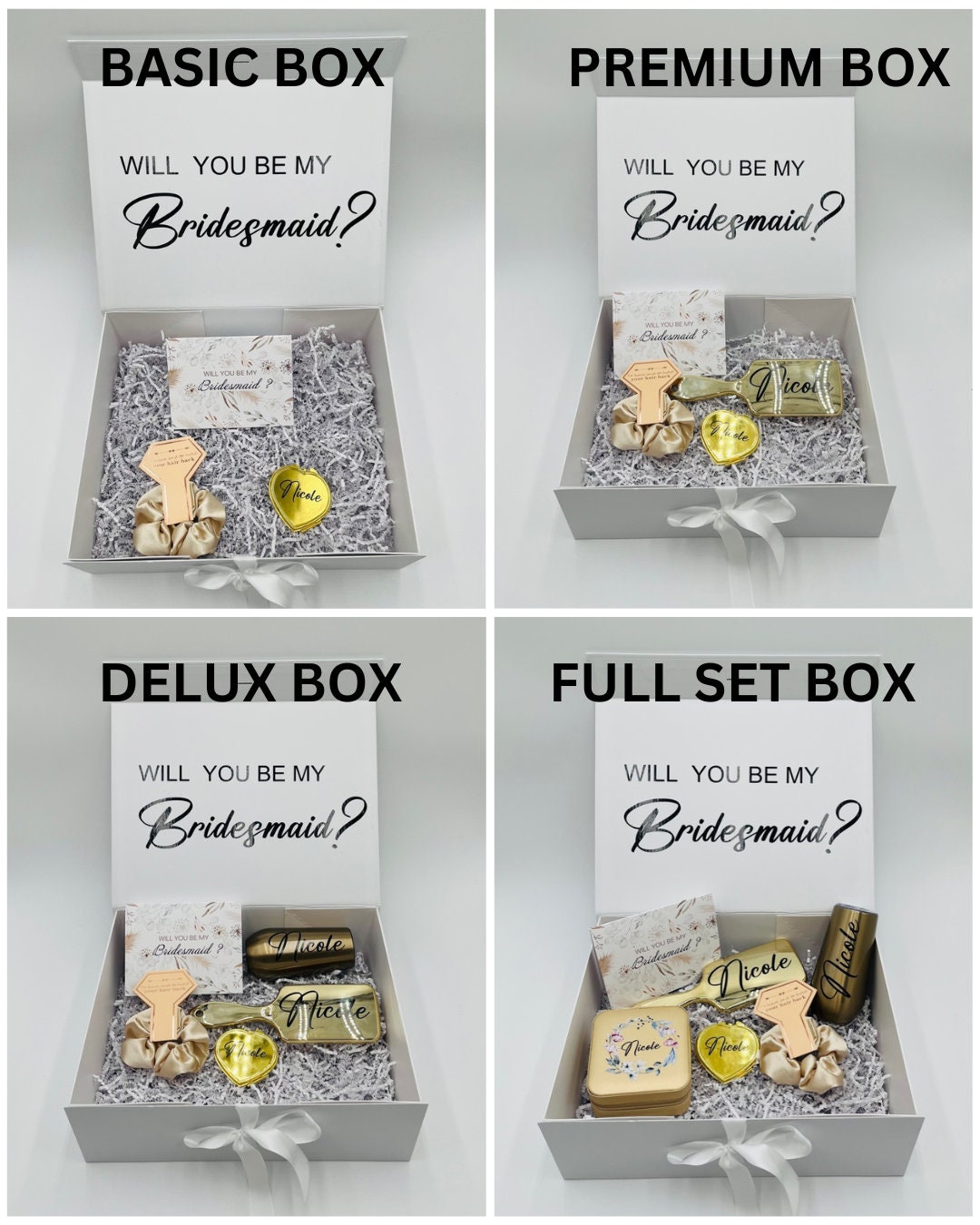 Maid of Honor Git Box, Bridesmaid Proposal Gift Box, Custom Gifts Box ...