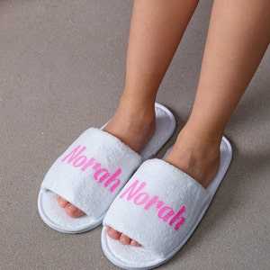 Slippers With Name, Custom Kids Party Slippers, Personalized Slippers ...
