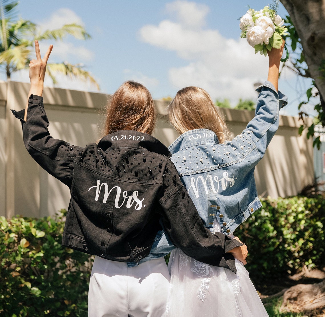 Wedding Jackets, Custom Jean Jacket, Bride and Groom Jacket ...