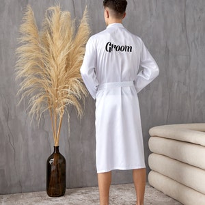 Custom Men's Satin Robe, Groom Robe, Groomsmen Robes, Wedding Men's ...