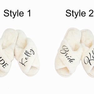 Bachelorette Fluffy Cross Slippers, Party Matching Slippers ...