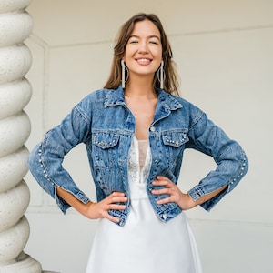 Wedding Jean Jacket for Bride and Groom, Denim Jacket With Heart ...