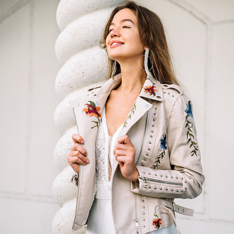 Floral Denim Jacket - Etsy