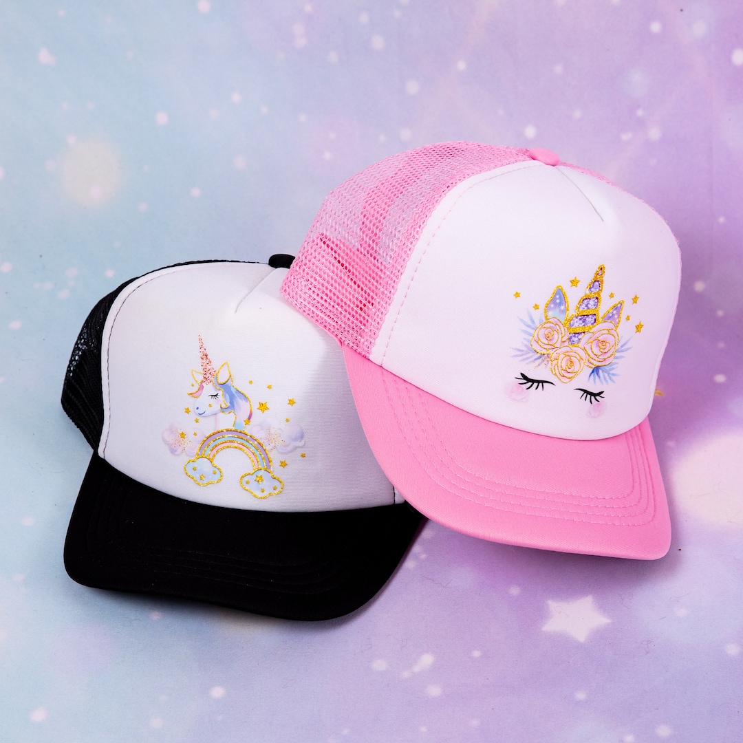 Unicorn Kids Trucker Caps, Unicorn Party Favors, Customized Kid's Caps ...