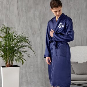 Custom Men's Satin Robe, Groom Robe, Groomsmen Robes, Wedding Men's ...