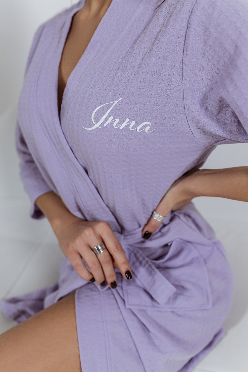 Bridesmaid Waffled Robes, Customized Getting Ready Robes, Waffled Spa ...