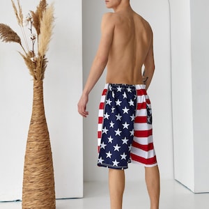 USA Flag Print Men's Trunks, 4th of July Trunks , America Print Men's ...