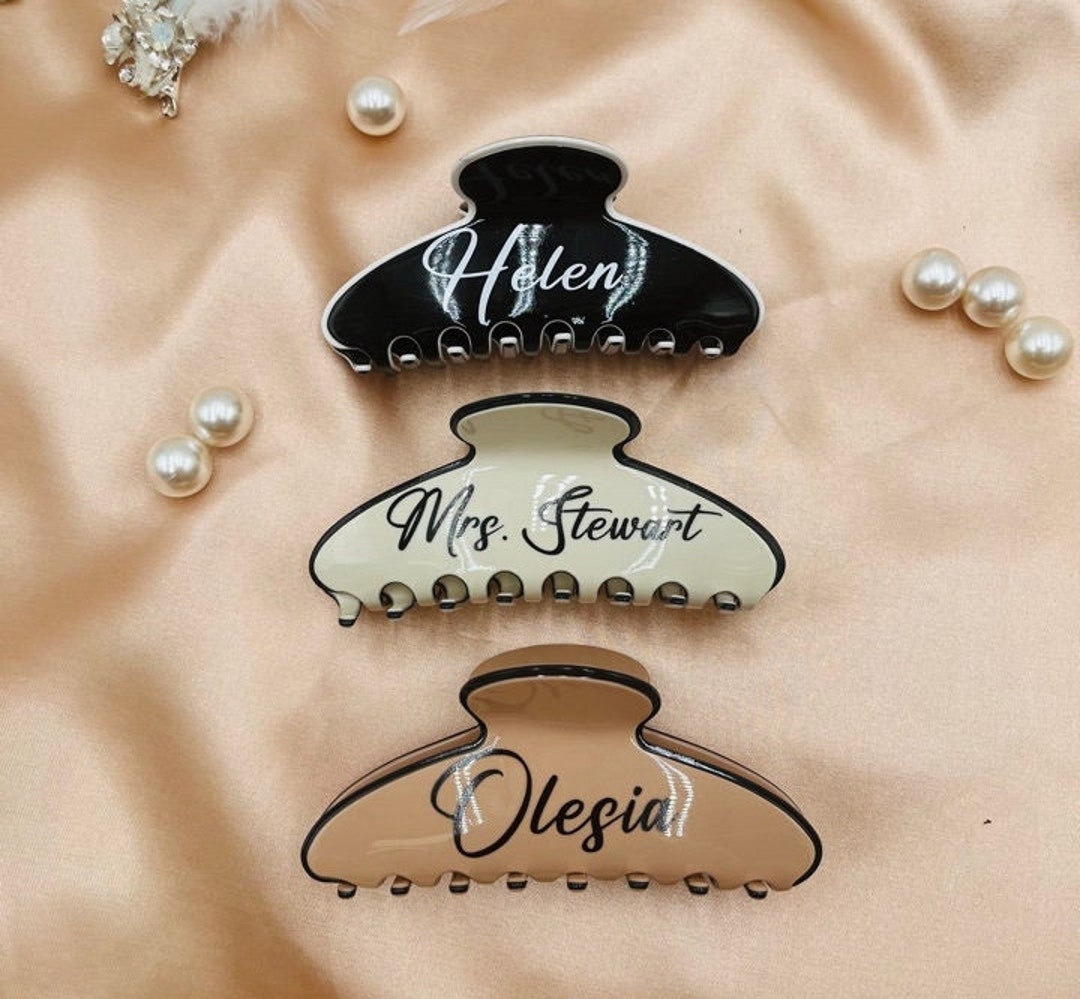 Personalized Hair Clips, Hair Accessories for Her, Bridesmaid Gift ...