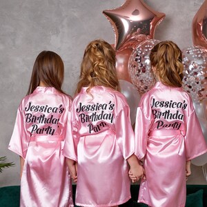 Satin Custom Kids Robes, Spa Party Kids Gifts, Flower Girl Robe ...