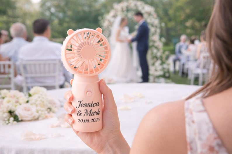 Custom Wedding Hand Fans, Wedding Guest Favors, Summer Ceremony Fans ...