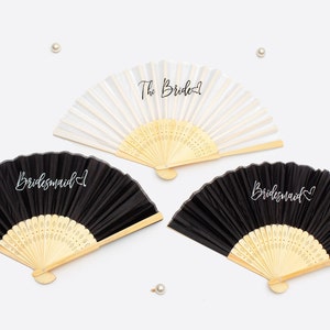 Custom Folding Wood & Fabric Hand Fan, the Bride Hen Fan, Wedding Fan ...