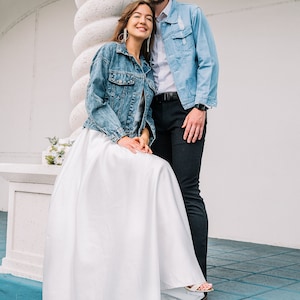 Wedding Jean Jacket for Bride and Groom, Denim Jacket With Heart ...