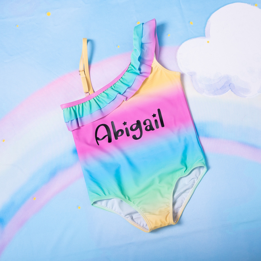 Rainbow Swimsuit, Custom Baby Swimsuits, Custom Unicorn Kids Swimsuits ...